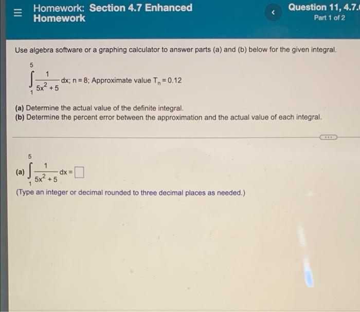 Solved Homework Section 4 7 Enhanced Homework Question