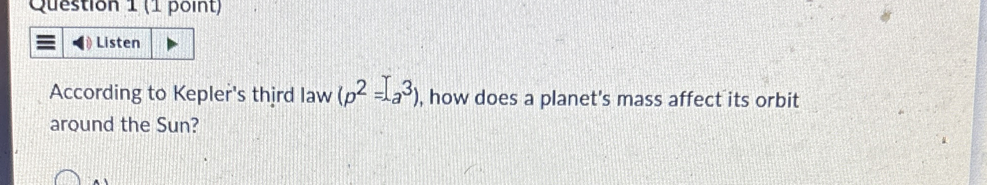 Solved According to Kepler's third law ( p2=∫a3 ), ﻿how does | Chegg.com