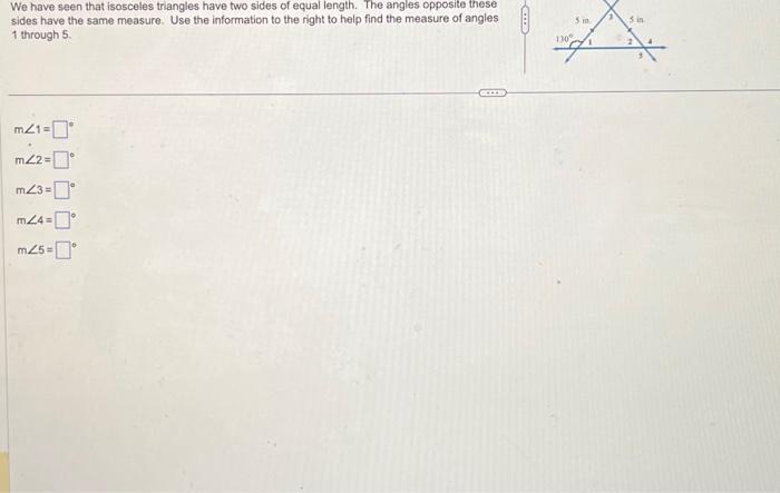 Solved We have seen that isosceles triangles have two sides | Chegg.com