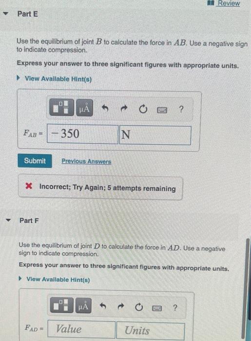 Solved Learning Goal: To use the method of joints to solve | Chegg.com