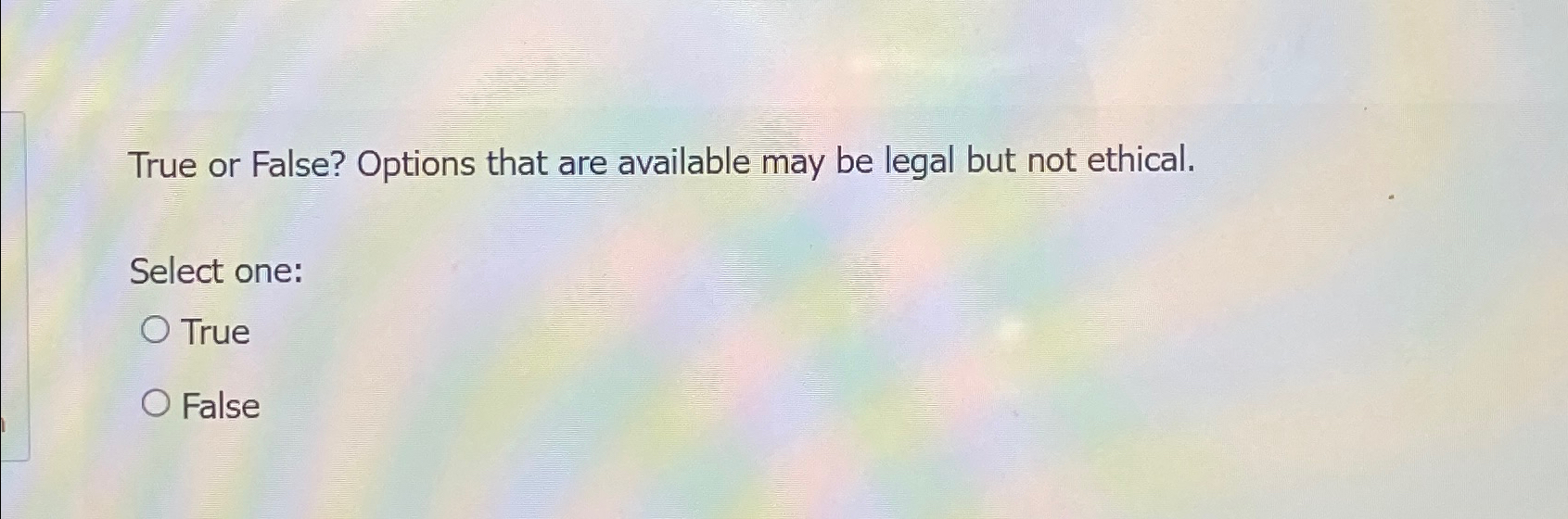 Solved True or False? Options that are available may be | Chegg.com