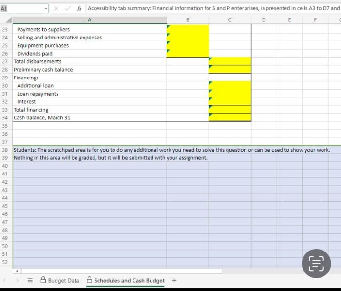 Solved Make sure to add excel cell formulas correctly for | Chegg.com