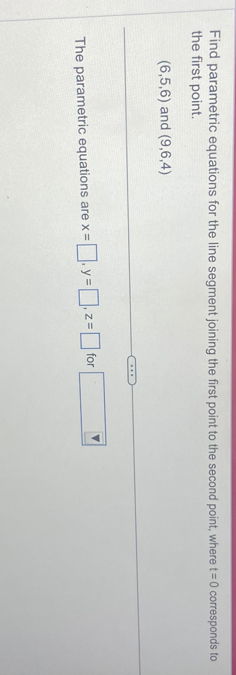 Solved Find Parametric Equations For The Line Segment