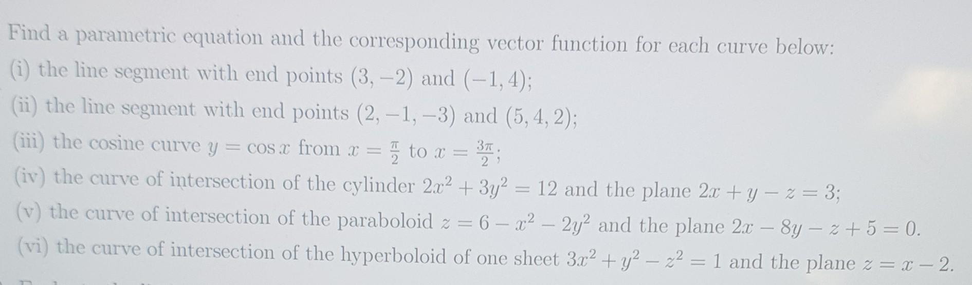 Solved Find a parametric equation and the corresponding | Chegg.com