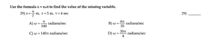 Solved Use the formula s=rwt to find the value of the | Chegg.com