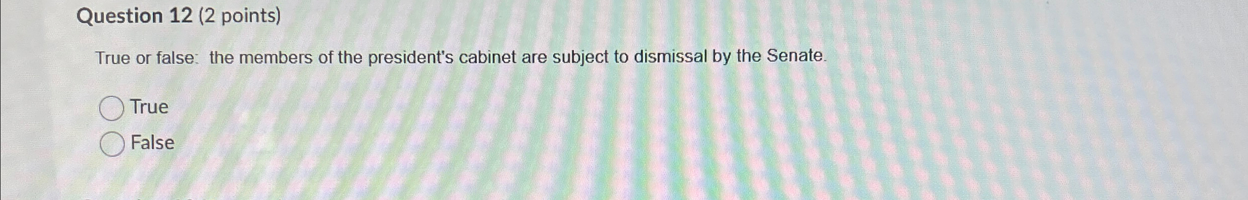 Solved Question 12 (2 ﻿points)True or false: the members of | Chegg.com
