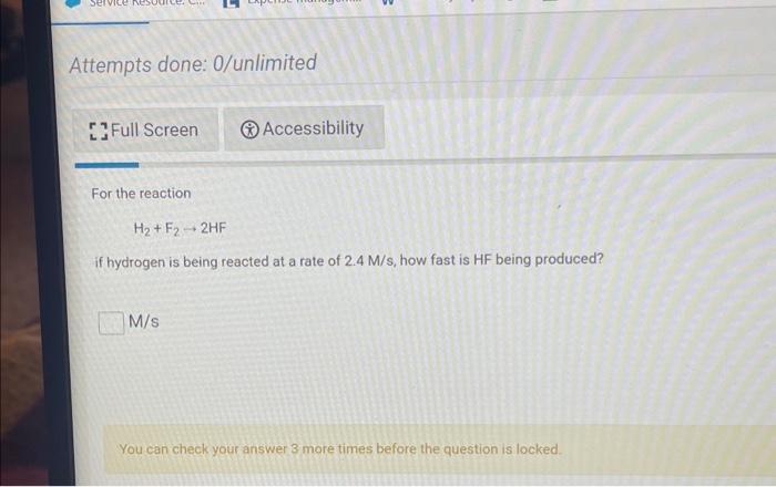 Solved For the reaction H2+F2→2HF if hydrogen is being | Chegg.com