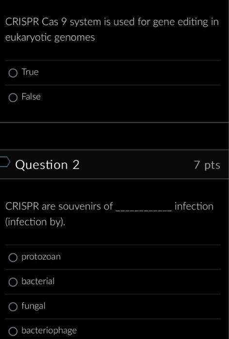 Solved CRISPR Cas 9 system is used for gene editing in | Chegg.com