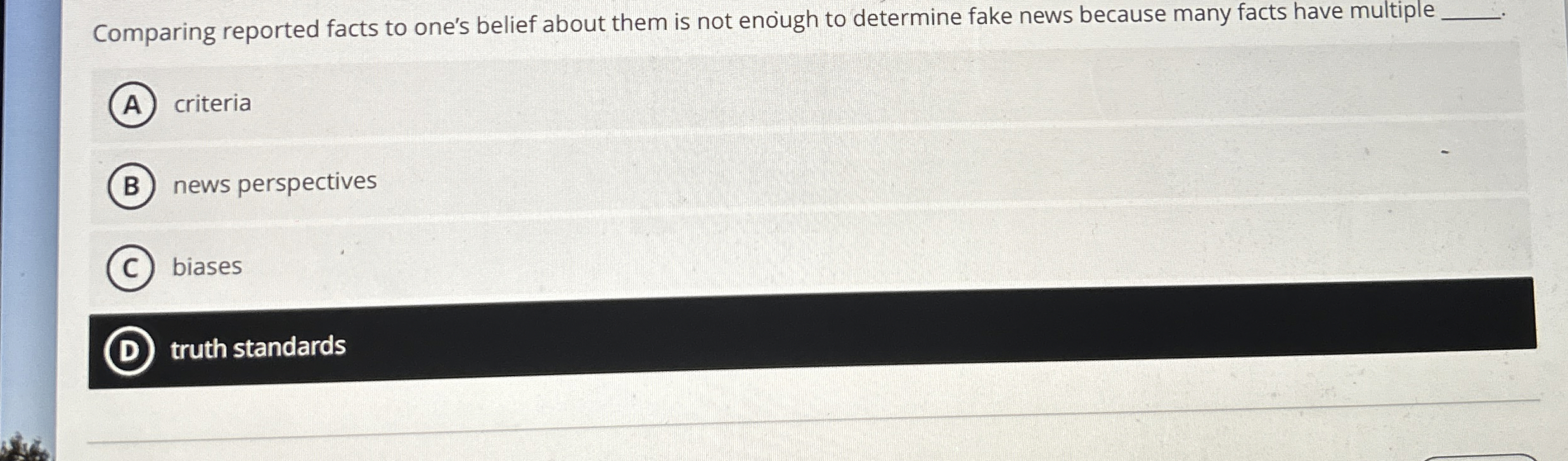 Solved Comparing reported facts to one's belief about them | Chegg.com