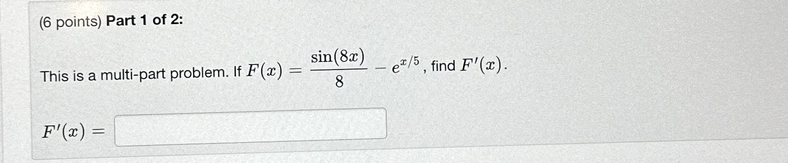 Solved (6 ﻿points) ﻿Part 1 ﻿of 2:This is a multi-part | Chegg.com