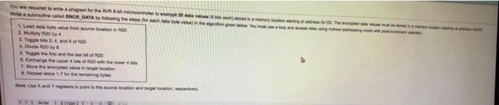 Solved You are required to write a program for the AVR B-bit | Chegg.com