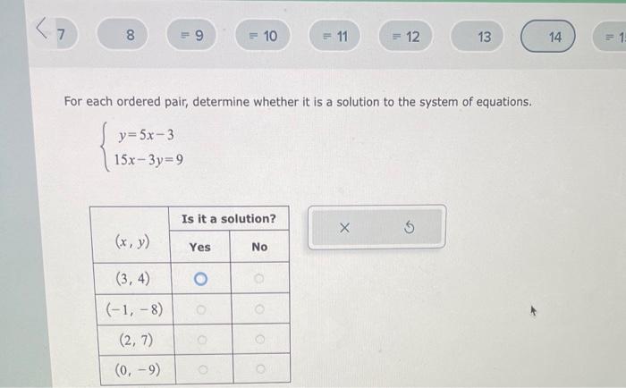 Solved For each ordered pair, determine whether it is a | Chegg.com