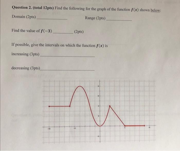 Solved Question 2. (total 12pts) Find the following for the | Chegg.com