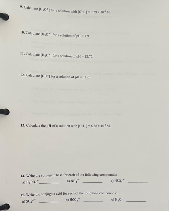 Solved 9. Calculate [H3O+]for a solution with | Chegg.com