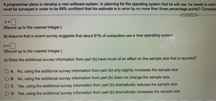 Solved A programmer plans to develop a new software system. | Chegg.com