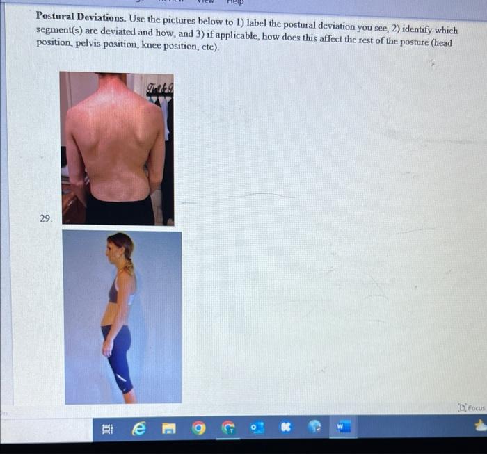 Solved Postural Deviations. Use the pictures below to 1) | Chegg.com