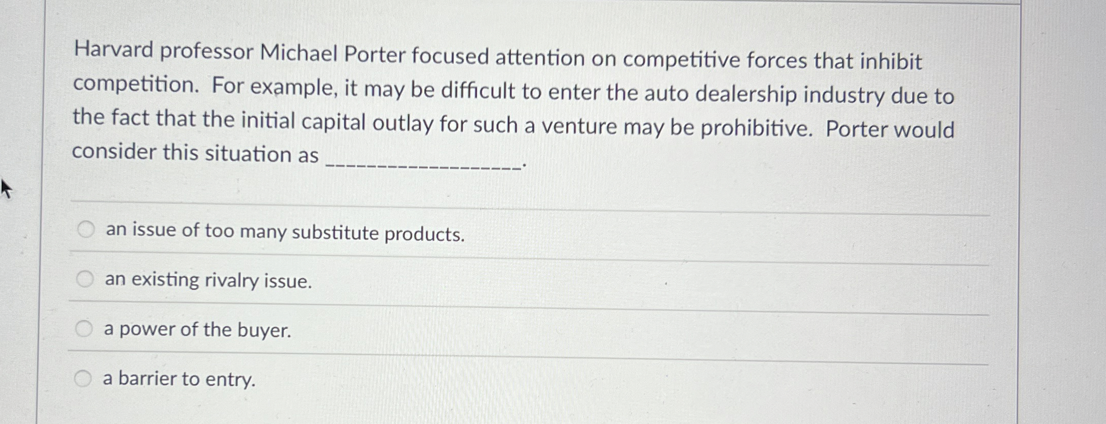 Solved Harvard professor Michael Porter focused attention on | Chegg.com
