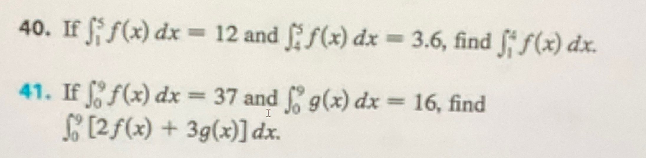 Solved If ∫15f(x)dx=12 ﻿and ∫45f(x)dx=3.6, ﻿find | Chegg.com