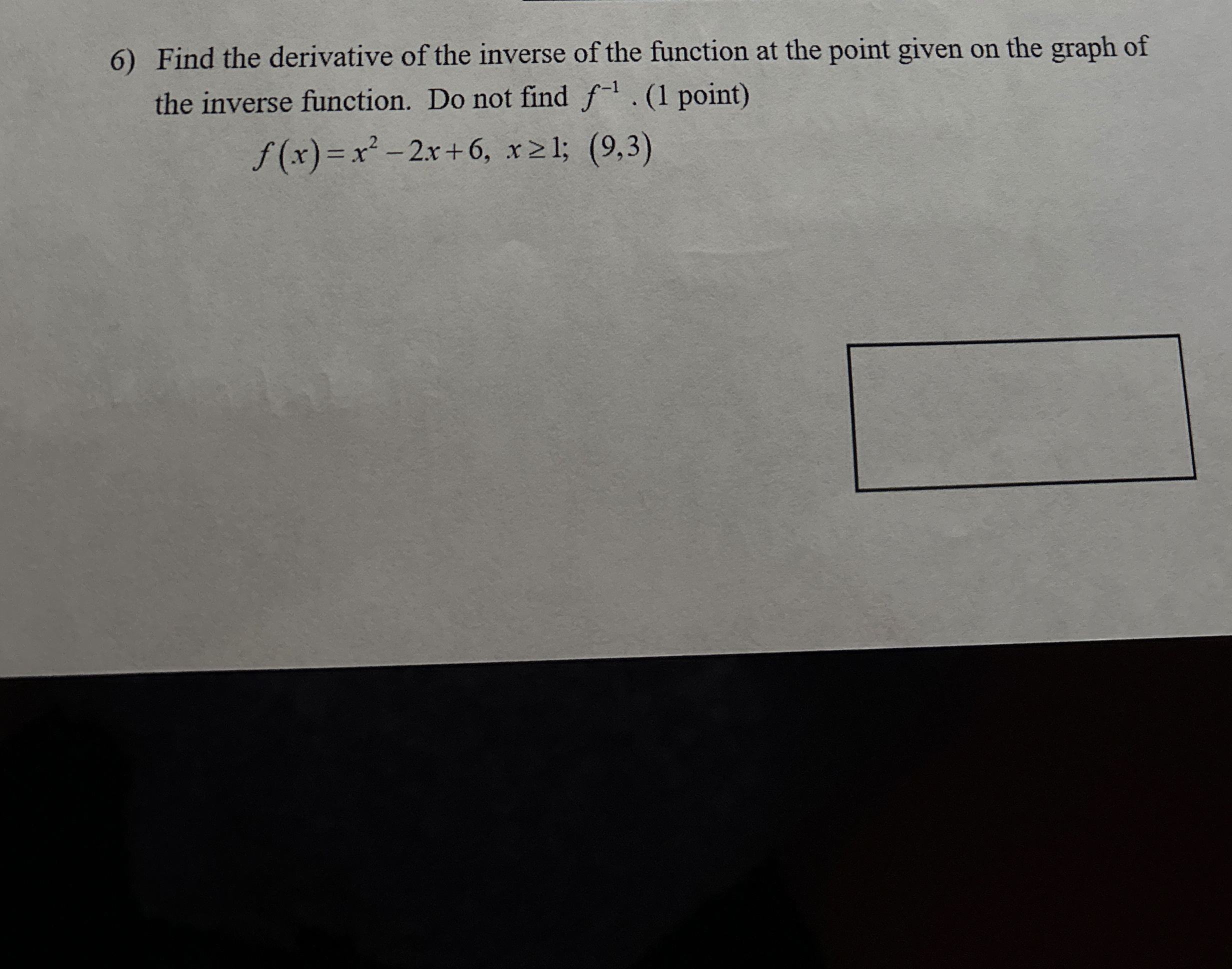 Solved Find the derivative of the inverse of the function at | Chegg.com