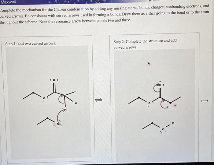 Solved Complete the mechanism for the Claisen condensation | Chegg.com