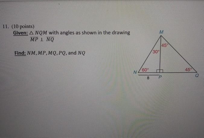 Solved 11. (10 points) Given: A NQM with angles as shown in | Chegg.com