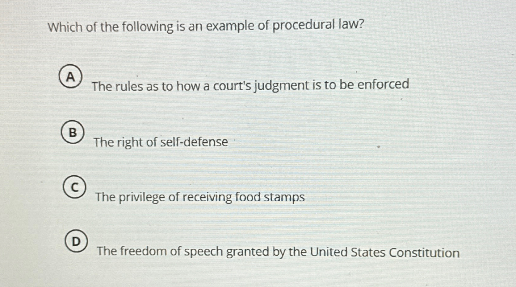 Solved Which of the following is an example of procedural | Chegg.com