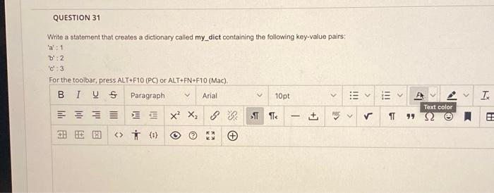 Solved Write a statement that creates a dictionary called | Chegg.com