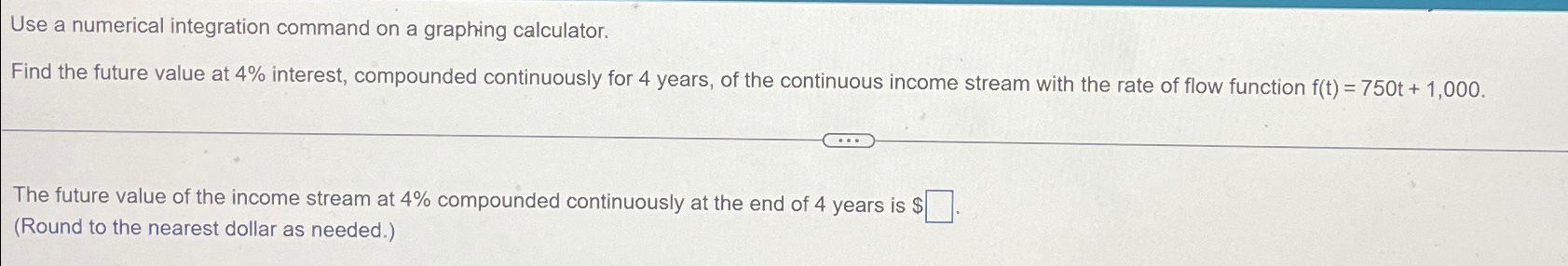 Solved Use a numerical integration command on a graphing | Chegg.com