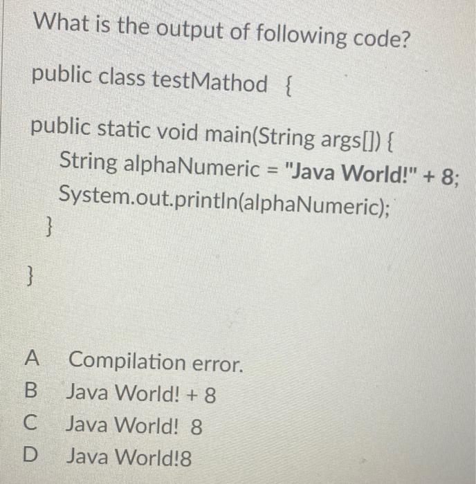 Solved Assume the following class math algorithm given: | Chegg.com