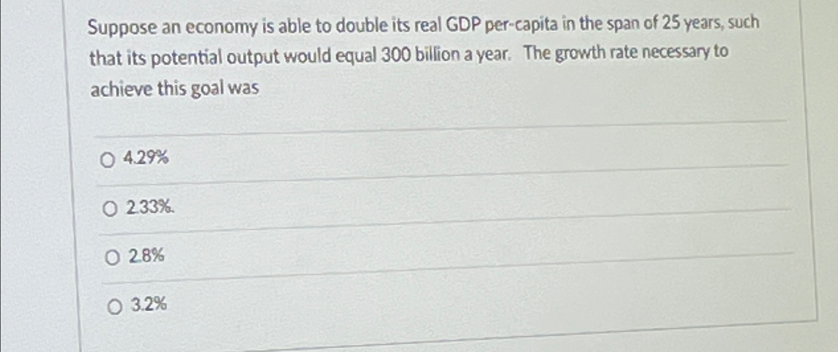 Solved Suppose an economy is able to double its real GDP | Chegg.com