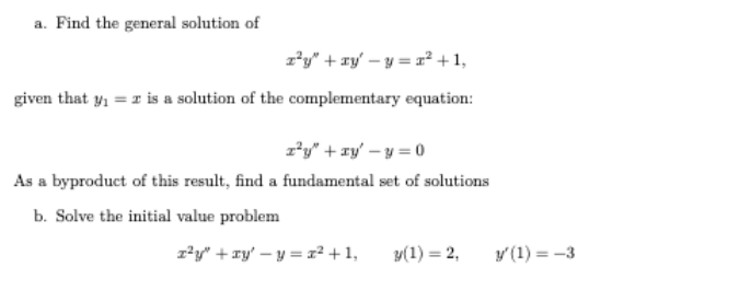 Solved a. ﻿Find the general solution | Chegg.com