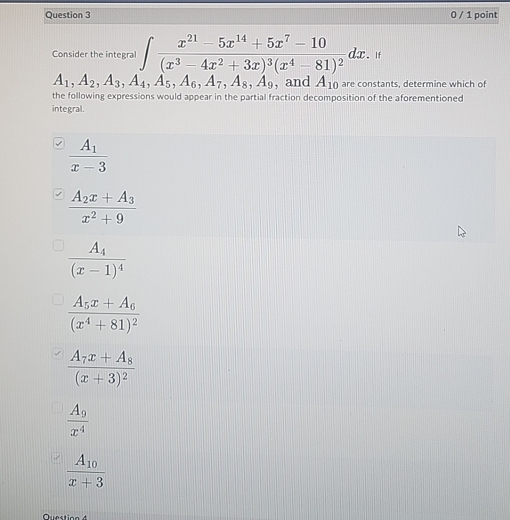 Solved Question 301 pointConsider the integral | Chegg.com Solved Question 301 pointConsider the integral | Chegg.com