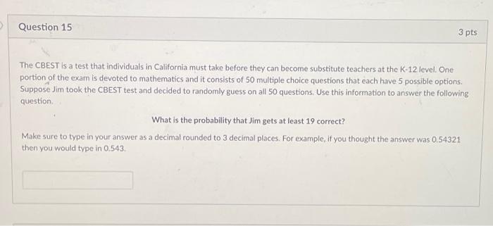 Solved The CBEST is a test that individuals in California | Chegg.com