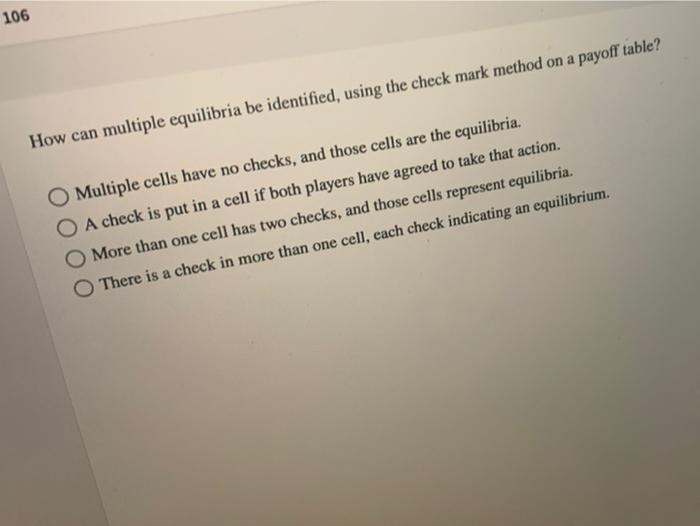 Solved 106 How can multiple equilibria be identified, using | Chegg.com