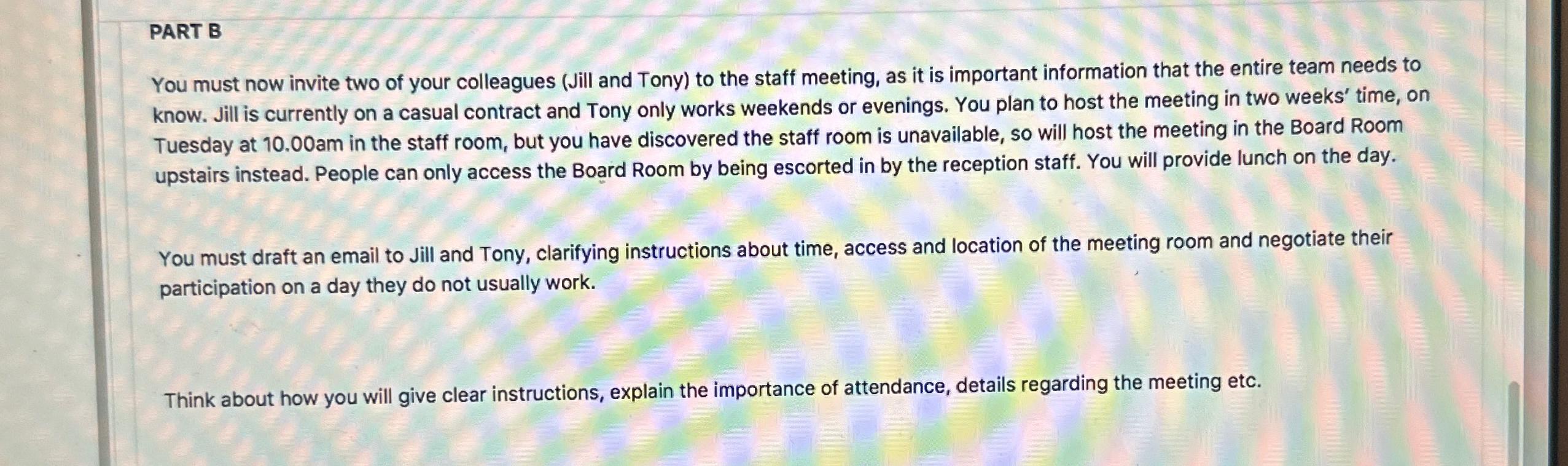 Solved PART APart A You have been asked to speak at the next | Chegg.com
