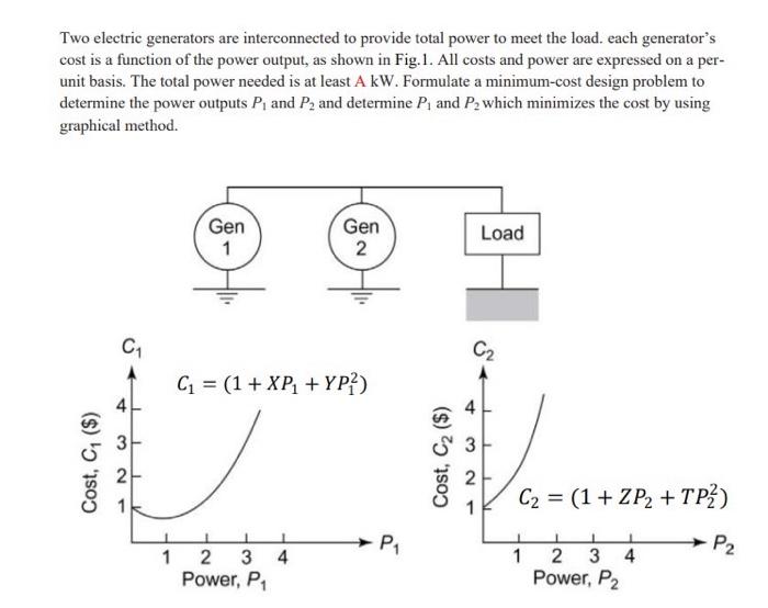 Solved Two electric generators are interconnected to provide | Chegg.com