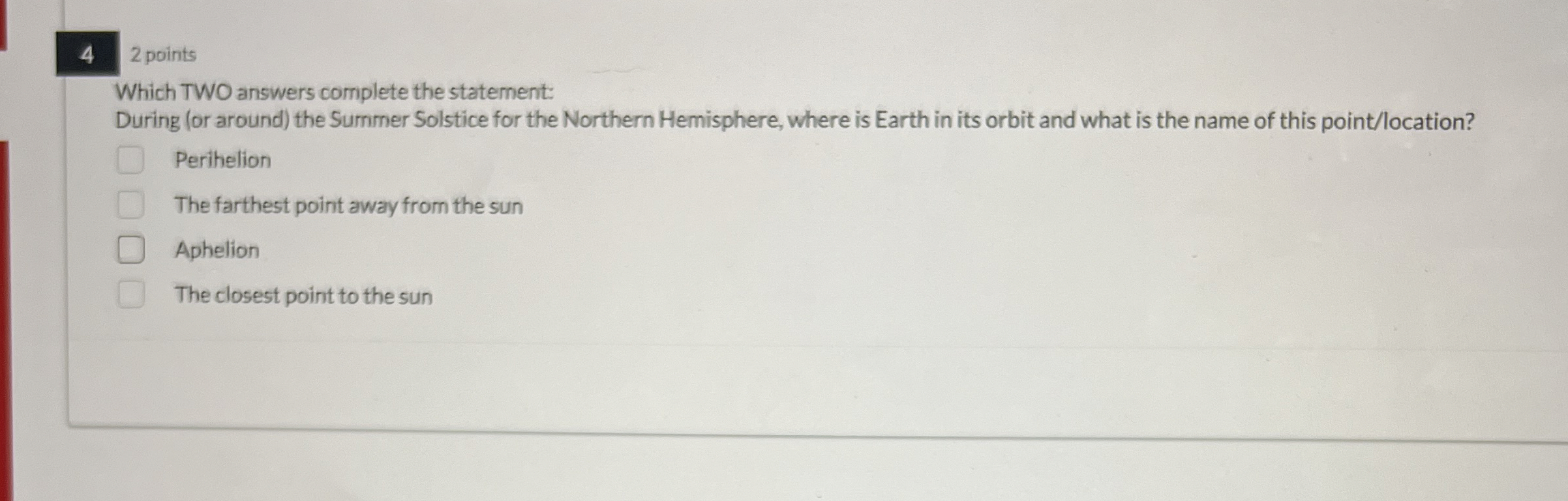 Solved 42 ﻿pointsWhich TWO answers complete the | Chegg.com