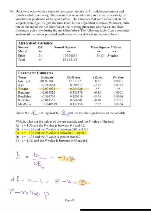 Solved How do I find a p-value from a table t and a negative | Chegg.com