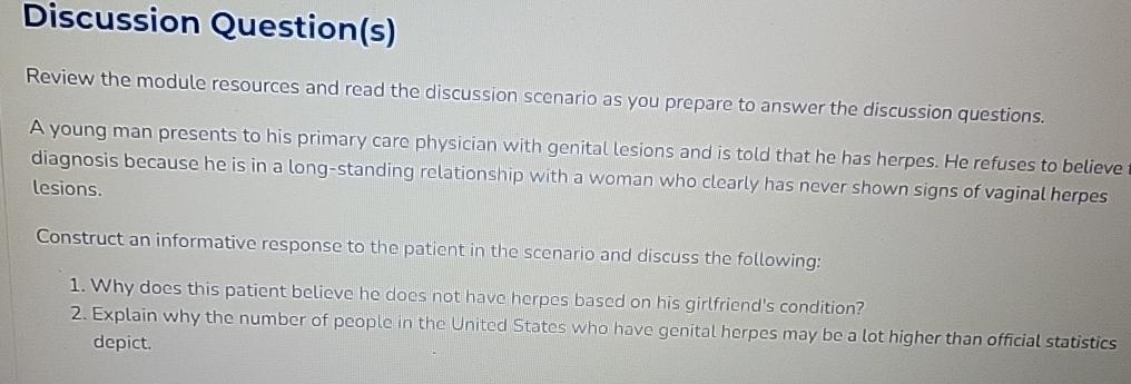 Solved Discussion Question(s)Review the module resources and | Chegg.com