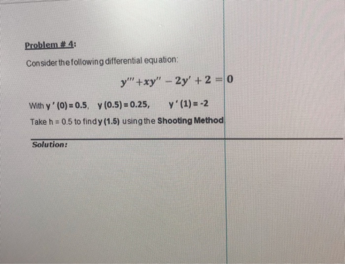 Solved Problem #4: Consider the following differential | Chegg.com