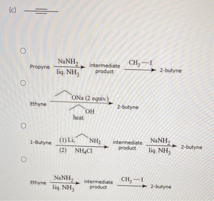 Solved Starting with ethyne, outline syntheses of each of | Chegg.com