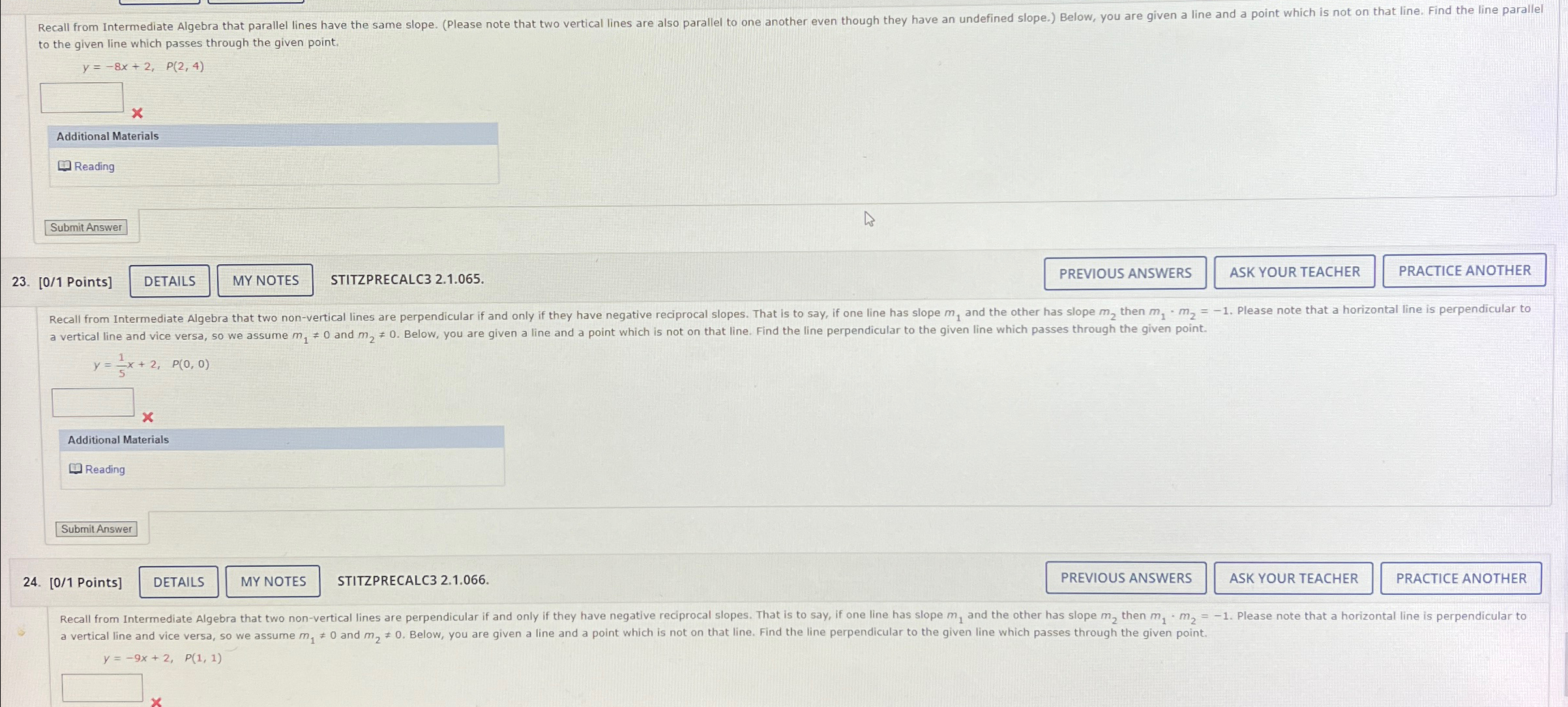 Solved to the given line which passes through the given | Chegg.com