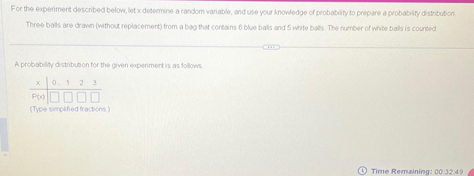 Solved For the experiment described below, let x ﻿determine | Chegg.com