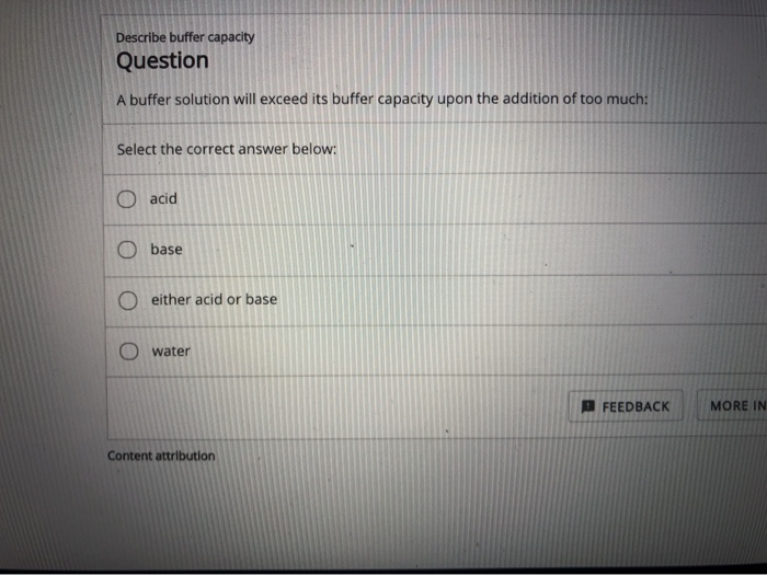 Solved Describe Buffer Capacity Question A Buffer Solution