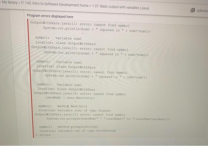 Solved 1.37 basic output with variablescan you rewrite the | Chegg.com