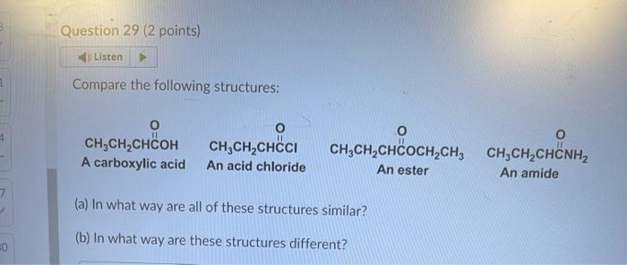 Solved Compare the following structures: (a) In what way are | Chegg.com