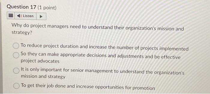 Solved Why do project managers need to understand their | Chegg.com