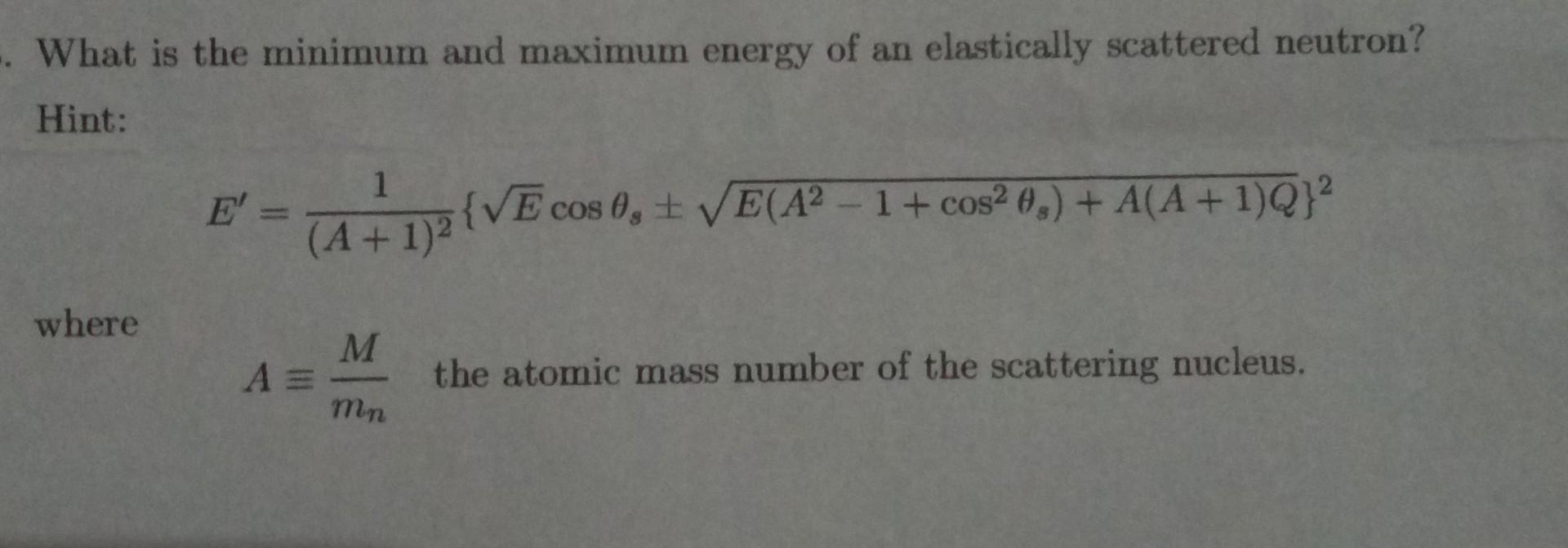 Solved What is the minimum and maximum energy of an | Chegg.com