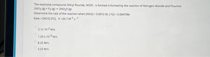 Solved The explosive compound, Nitryl flouride, NO2F, is | Chegg.com