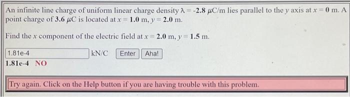 Solved An infinite line charge of uniform linear charge | Chegg.com
